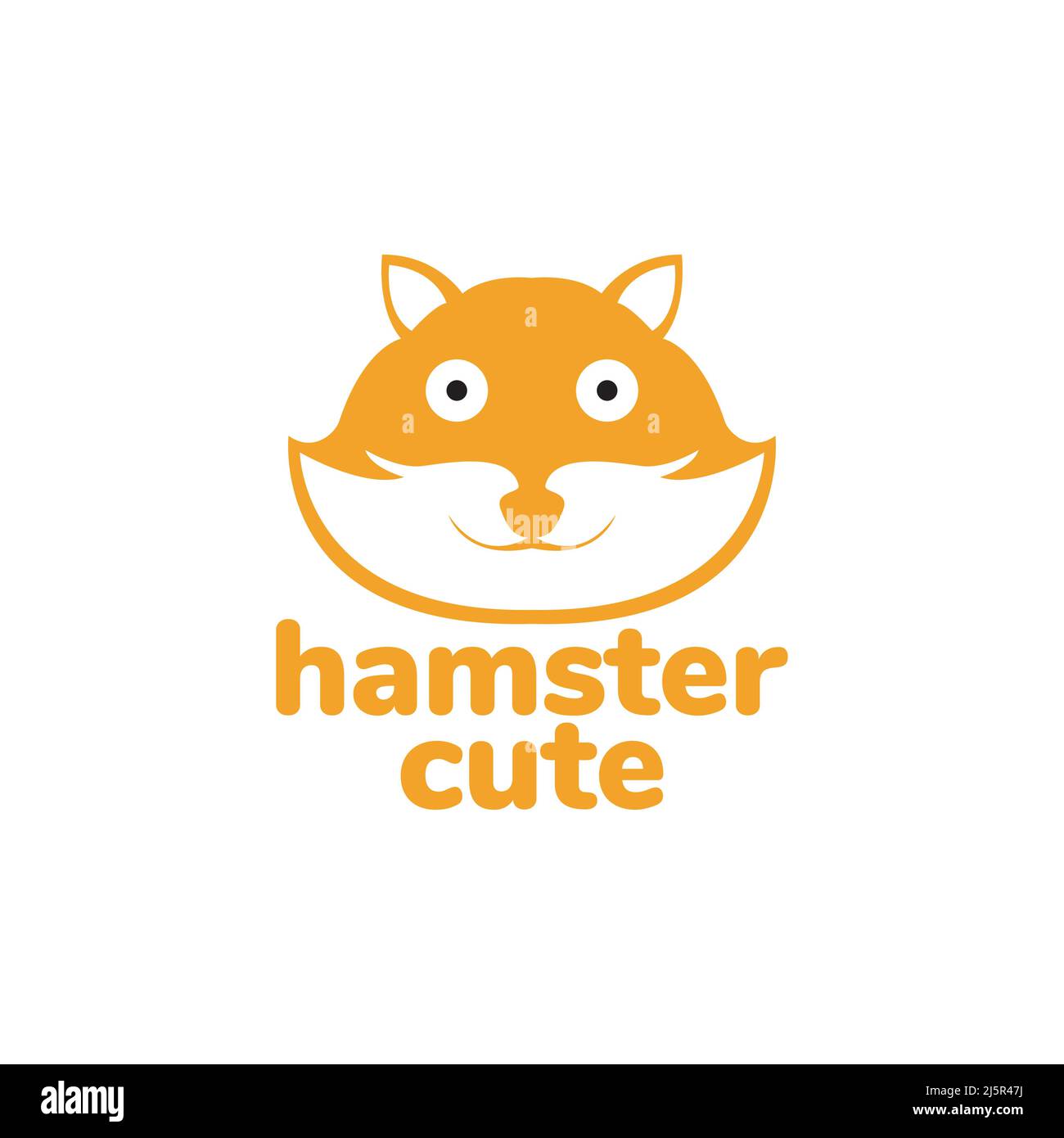 face cute orange hamster logo design vector graphic symbol icon ...
