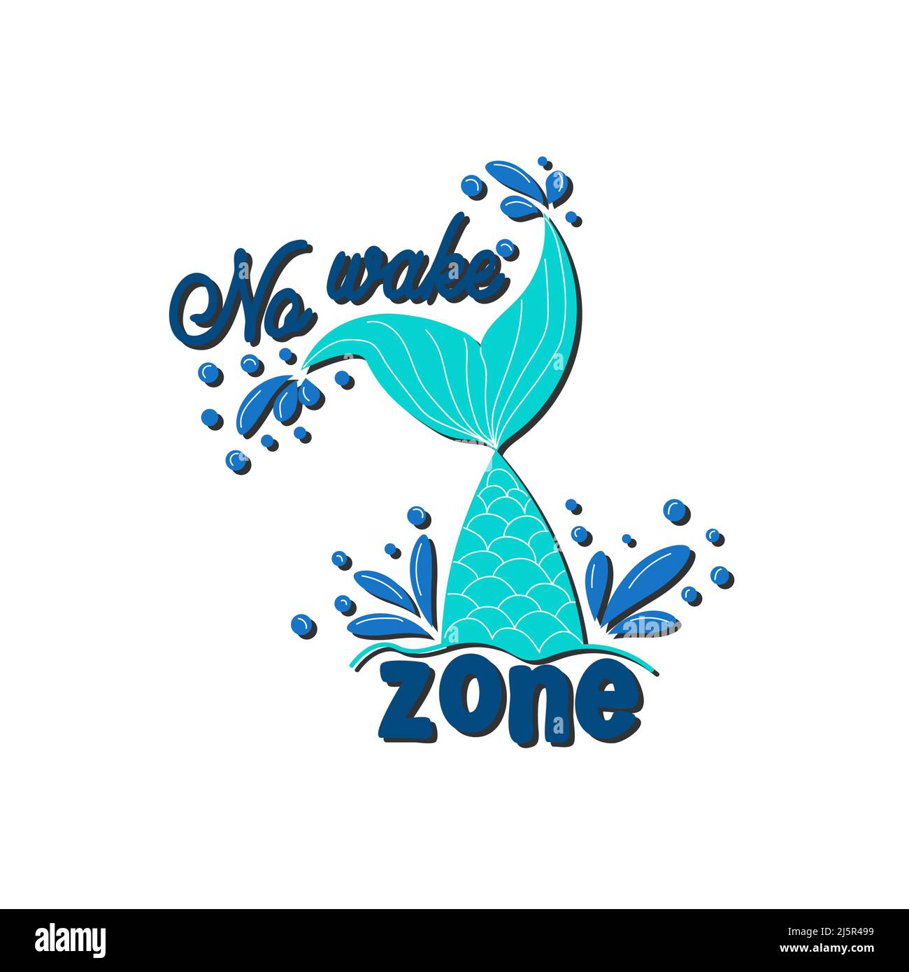 Quote about mermaids and mermaid tail with splashes. Mermaid card with ...