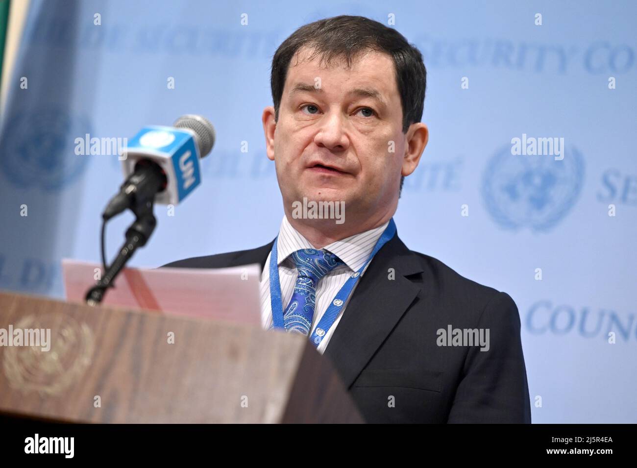 New York, USA. 25th Apr, 2022. Ambassador Dmitry Polyanskiy, First ...