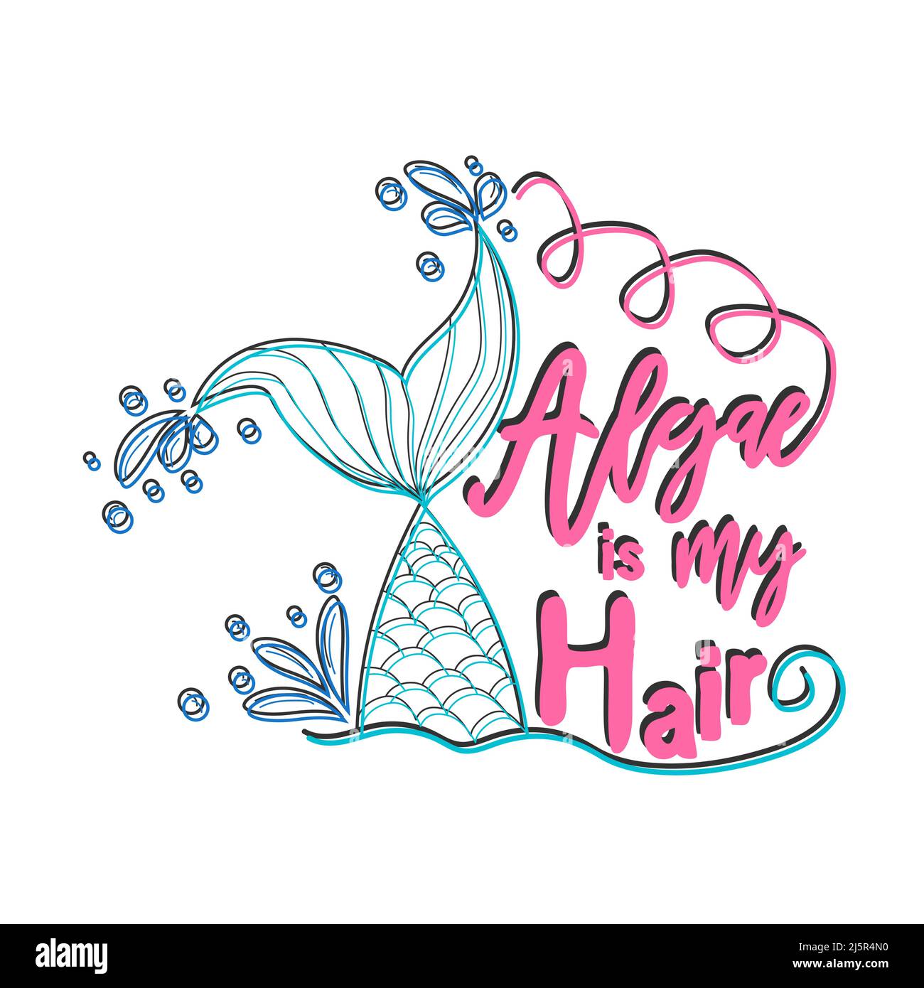 Quote about mermaids and mermaid tail with splashes. Inspirational ...