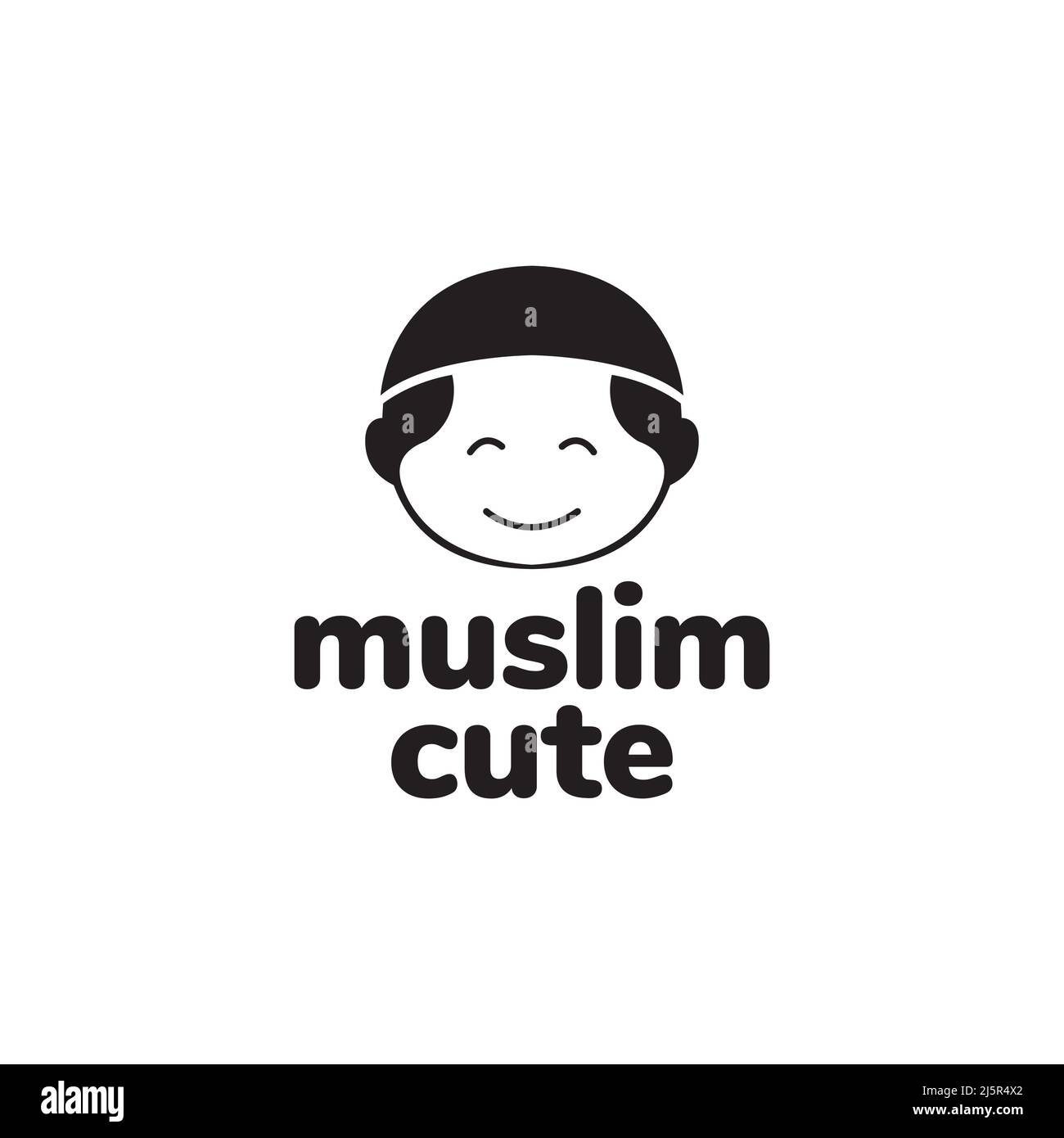 fat boy with cap muslim logo design vector graphic symbol icon ...