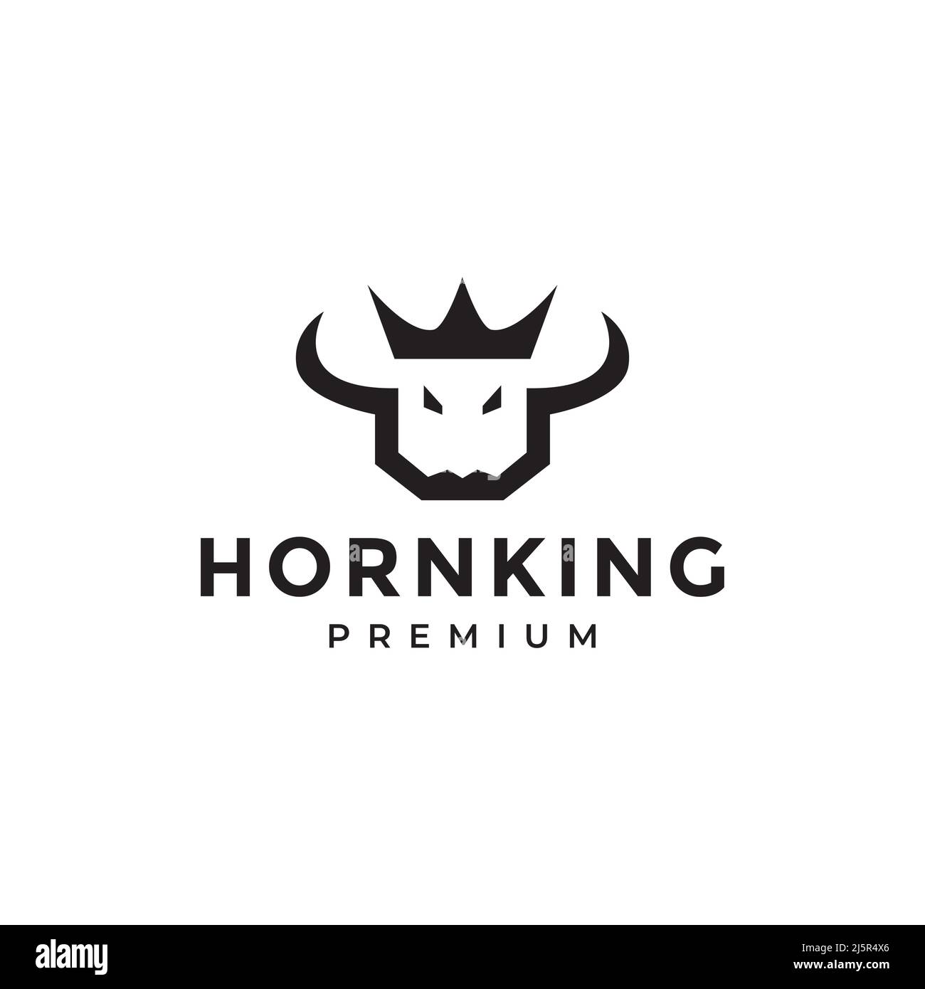 simple horn with crown modern logo design vector graphic symbol icon ...