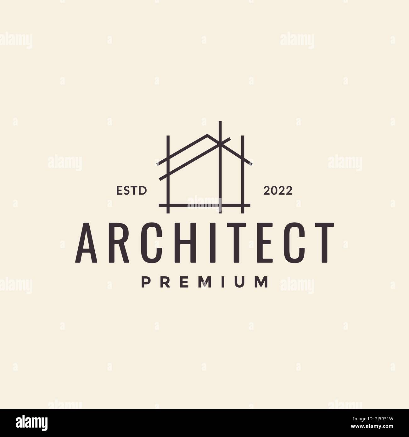 line construction home architect logo design vector graphic symbol icon ...