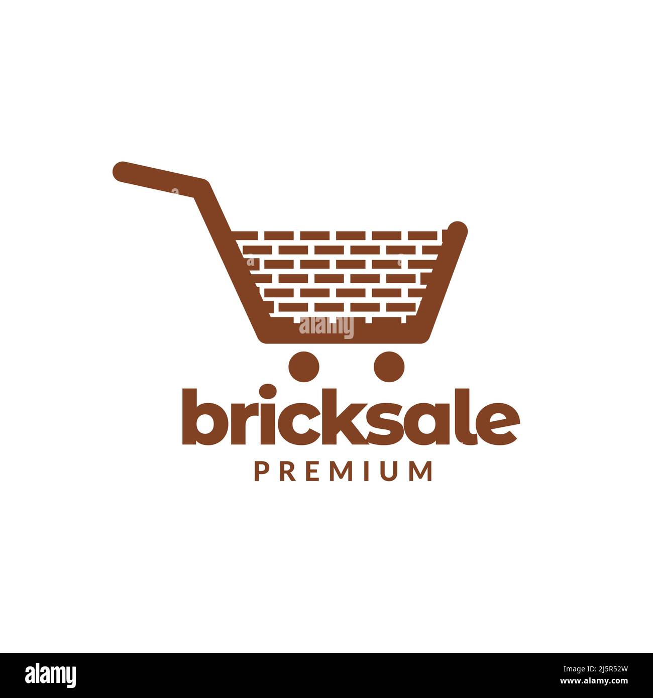 trolley with brick building logo design vector graphic symbol icon ...