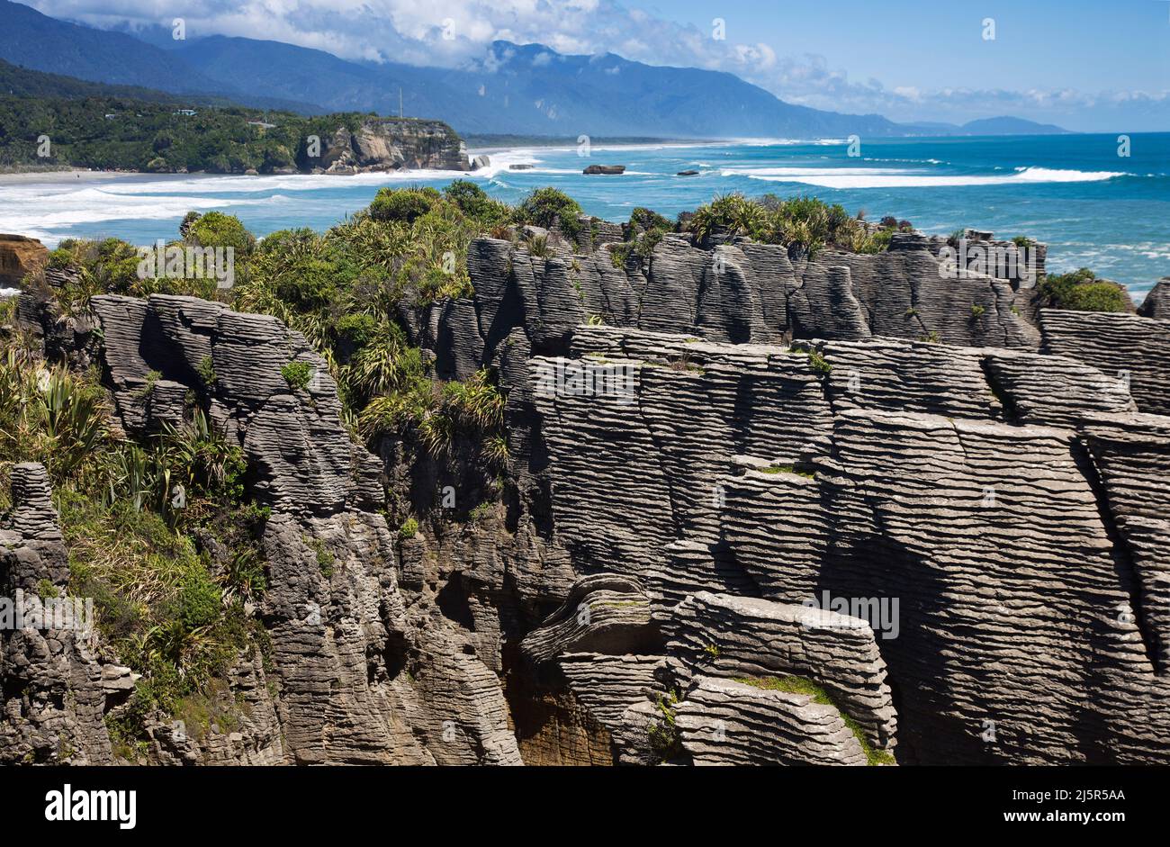 New Zealand, south island, west-coast - Punakaiki - The Pancake Rocks ...