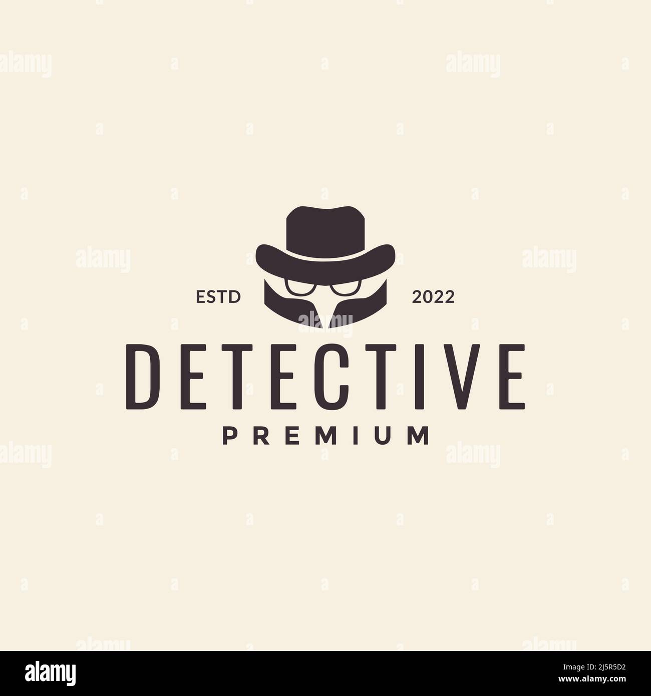 simple detective with hat logo design vector graphic symbol icon ...