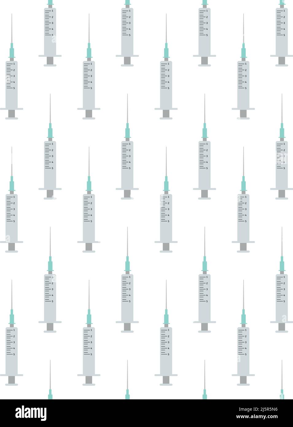 Vector seamless pattern of flat syringe isolated on white background ...