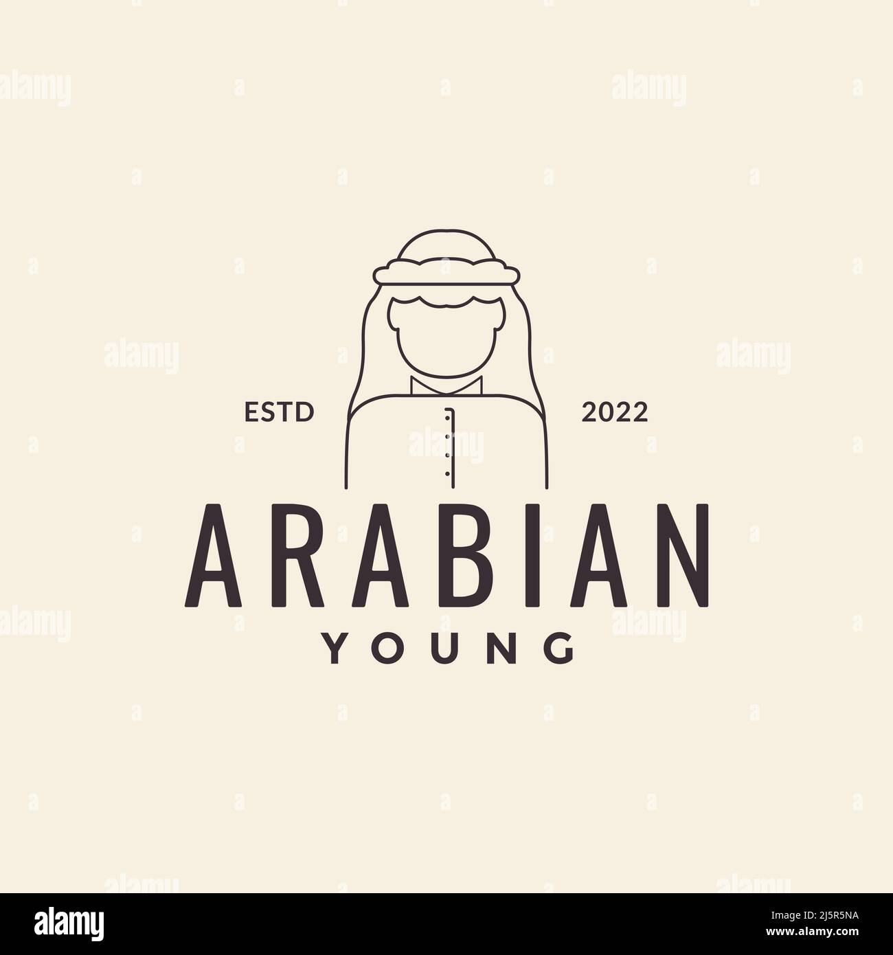 men arabic outfit line logo design vector graphic symbol icon ...