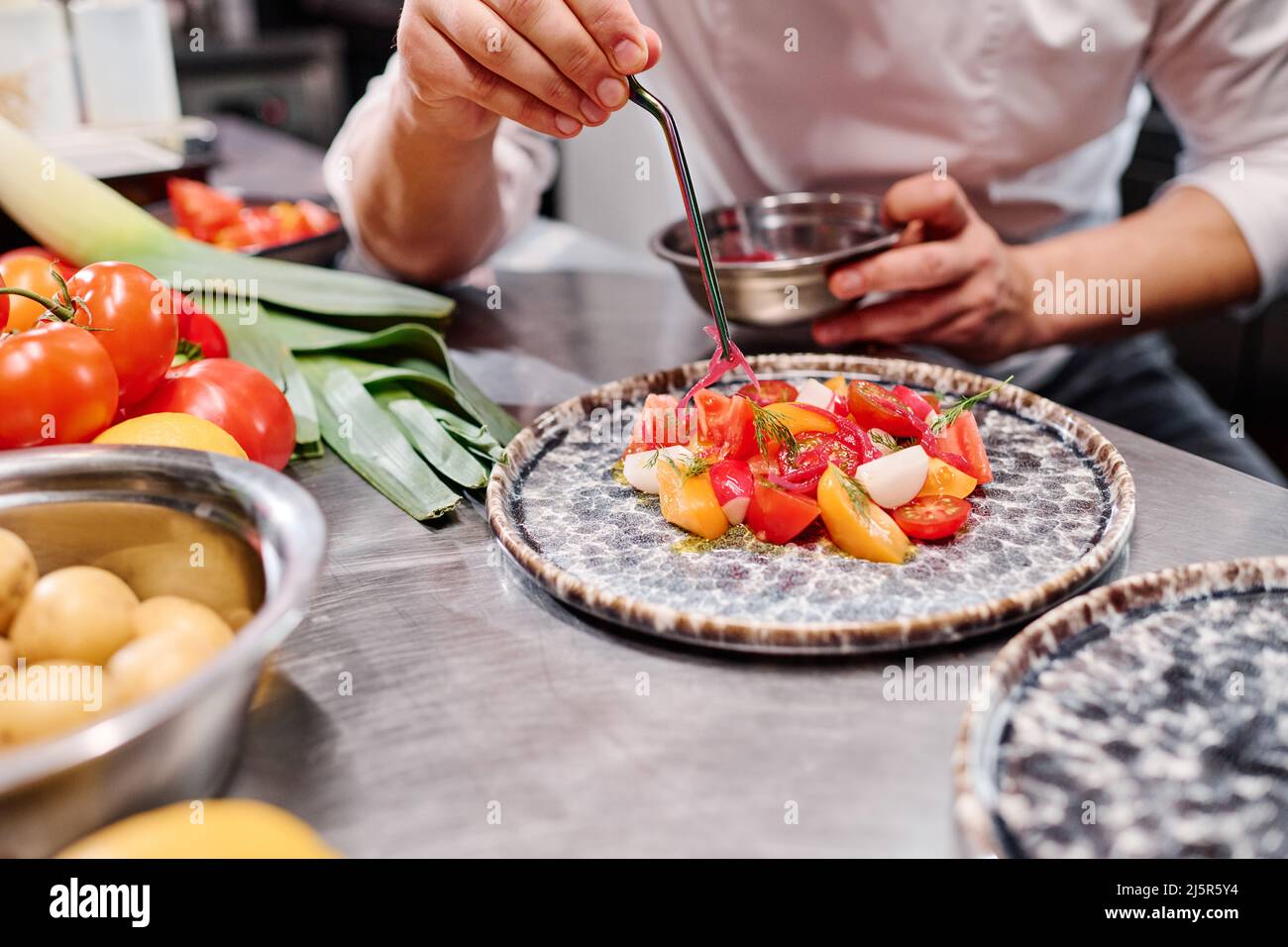 Professional chef decorating delicious hi-res stock photography and ...