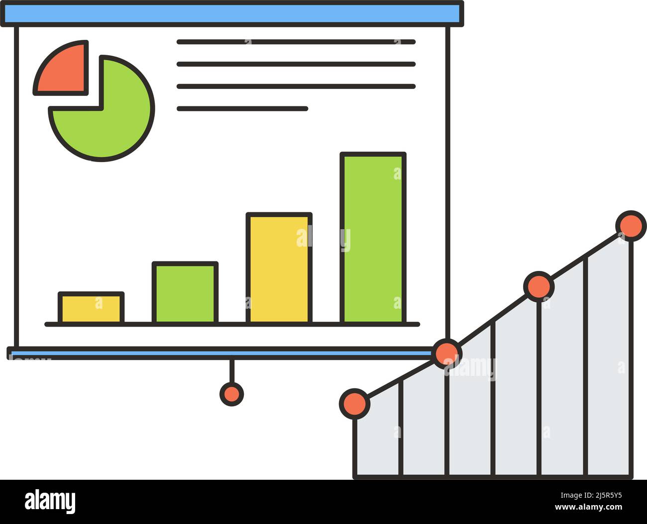 Graph and chart vector diagram business icon Stock Vector Image & Art ...
