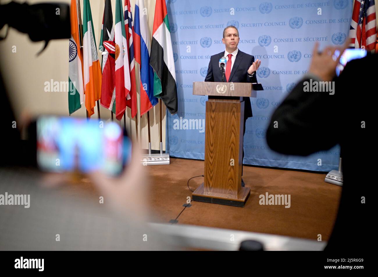 New York, USA. 25th Apr, 2022. Ambassador Gilad Erdan, Permanent ...