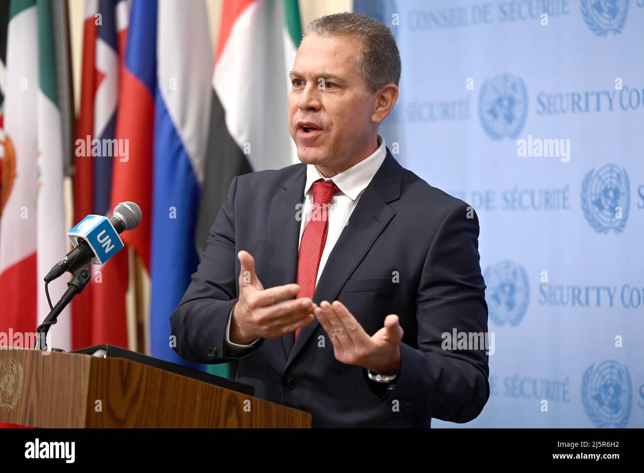 New York, USA. 25th Apr, 2022. Ambassador Gilad Erdan, Permanent ...