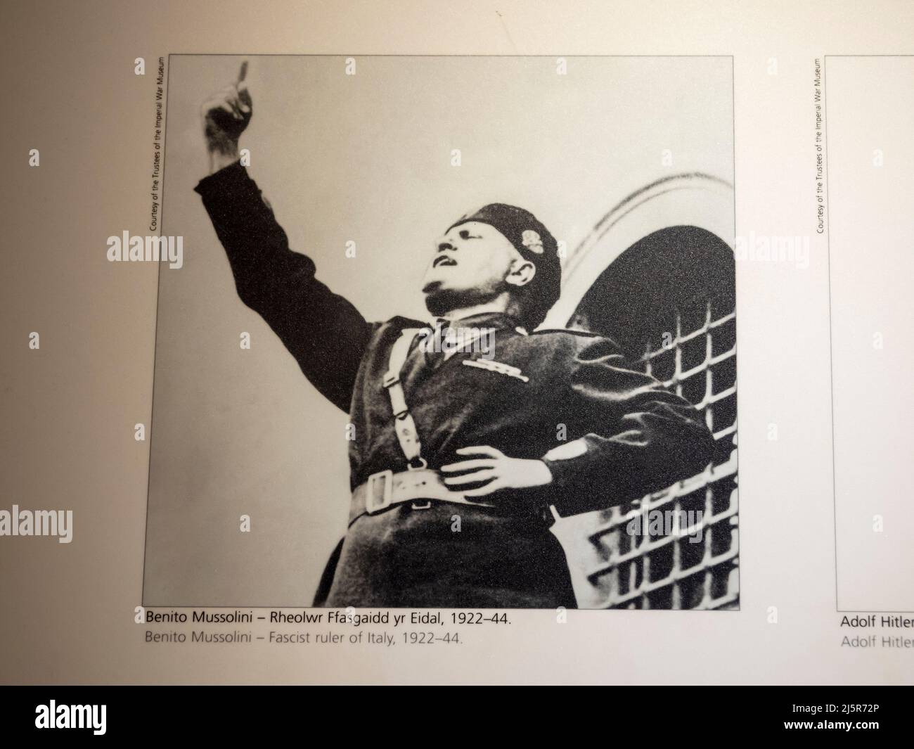 A photograph of Benito Mussolini, in the museum at Caernarfon Castle ...