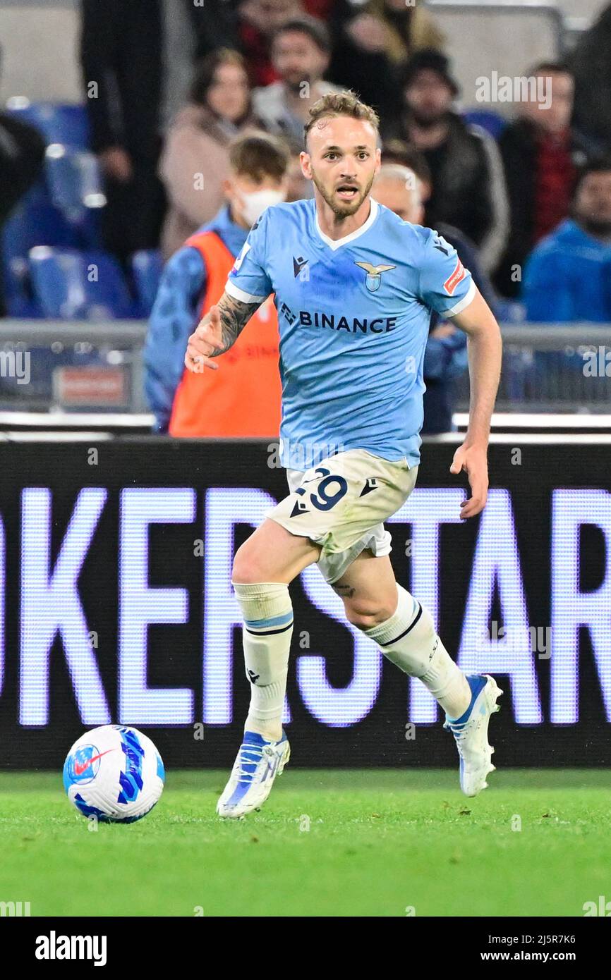 Manuel Lazzari (SS Lazio) during the Italian Football Championship League A 2021/2022 match ...