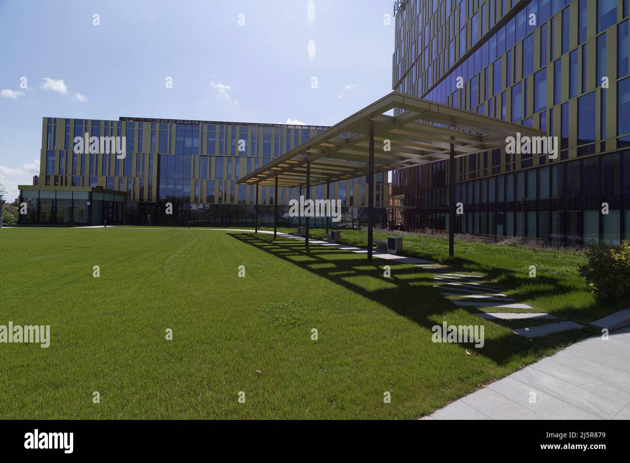 Milan, Italy - April 25, 2022: street view of sunset in Milan ...