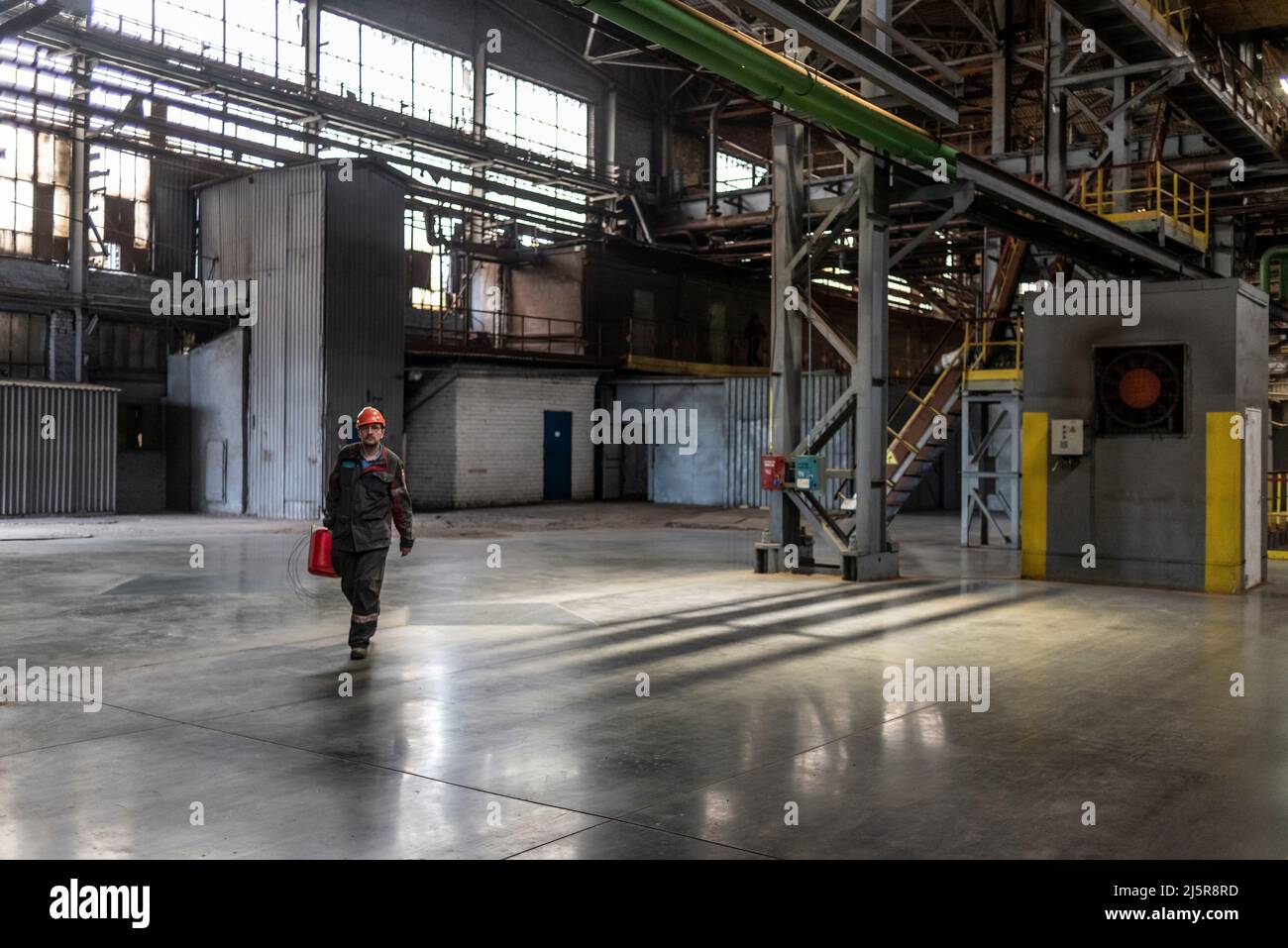 Working process at the Zaporizhstal steel plant in Zaporizhzhia ...