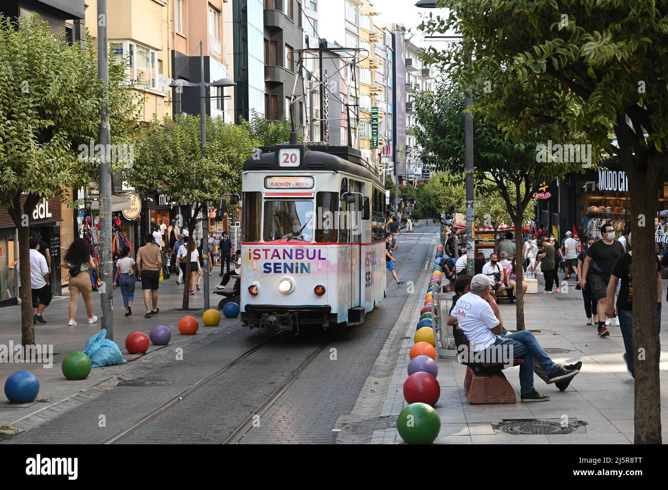 Kadıköy historic retro tram, Istanbul, Turkey Stock Photo - Alamy