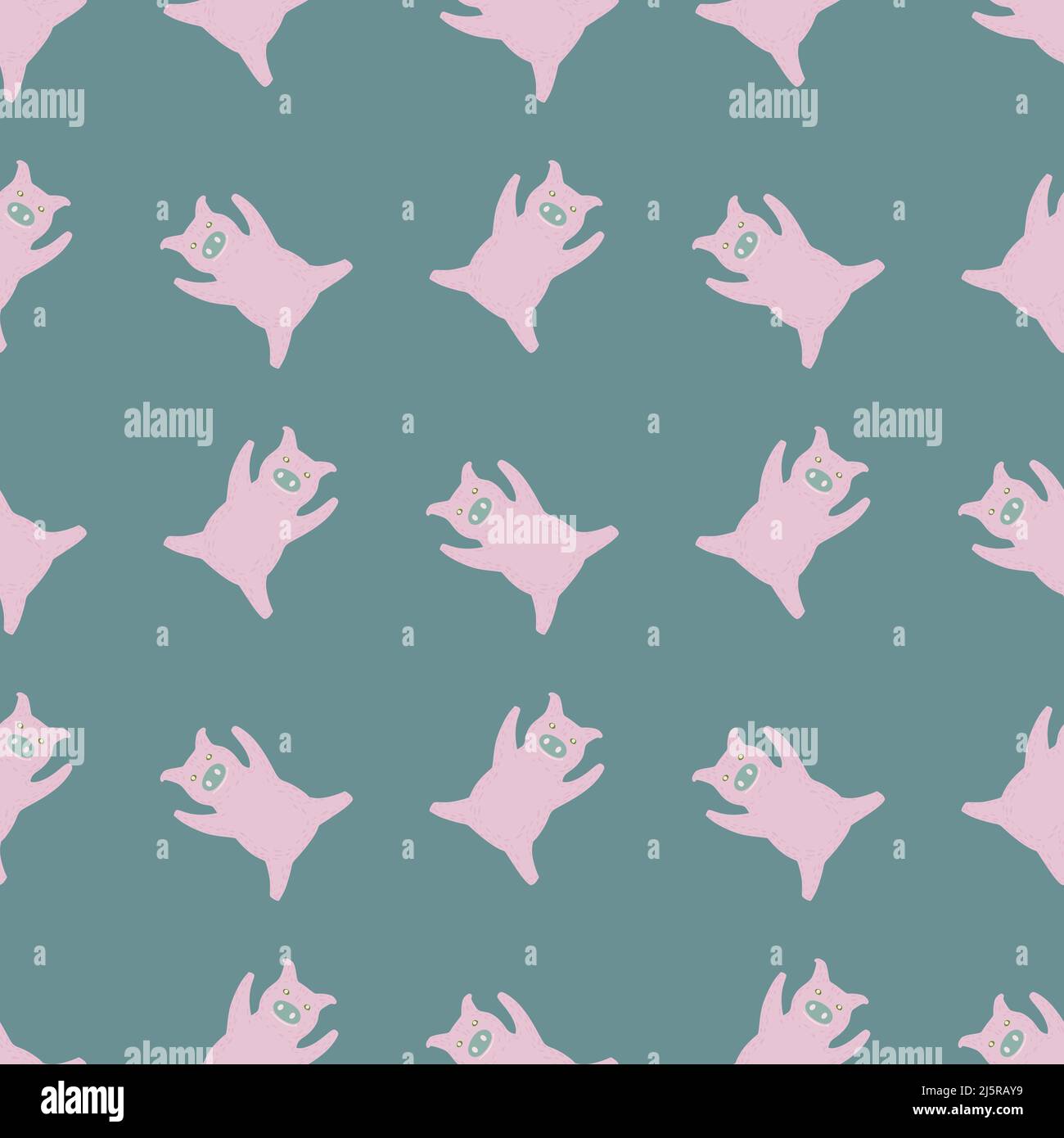 Seamless pattern cute pigs. Background of chubby piggy in doodle style ...