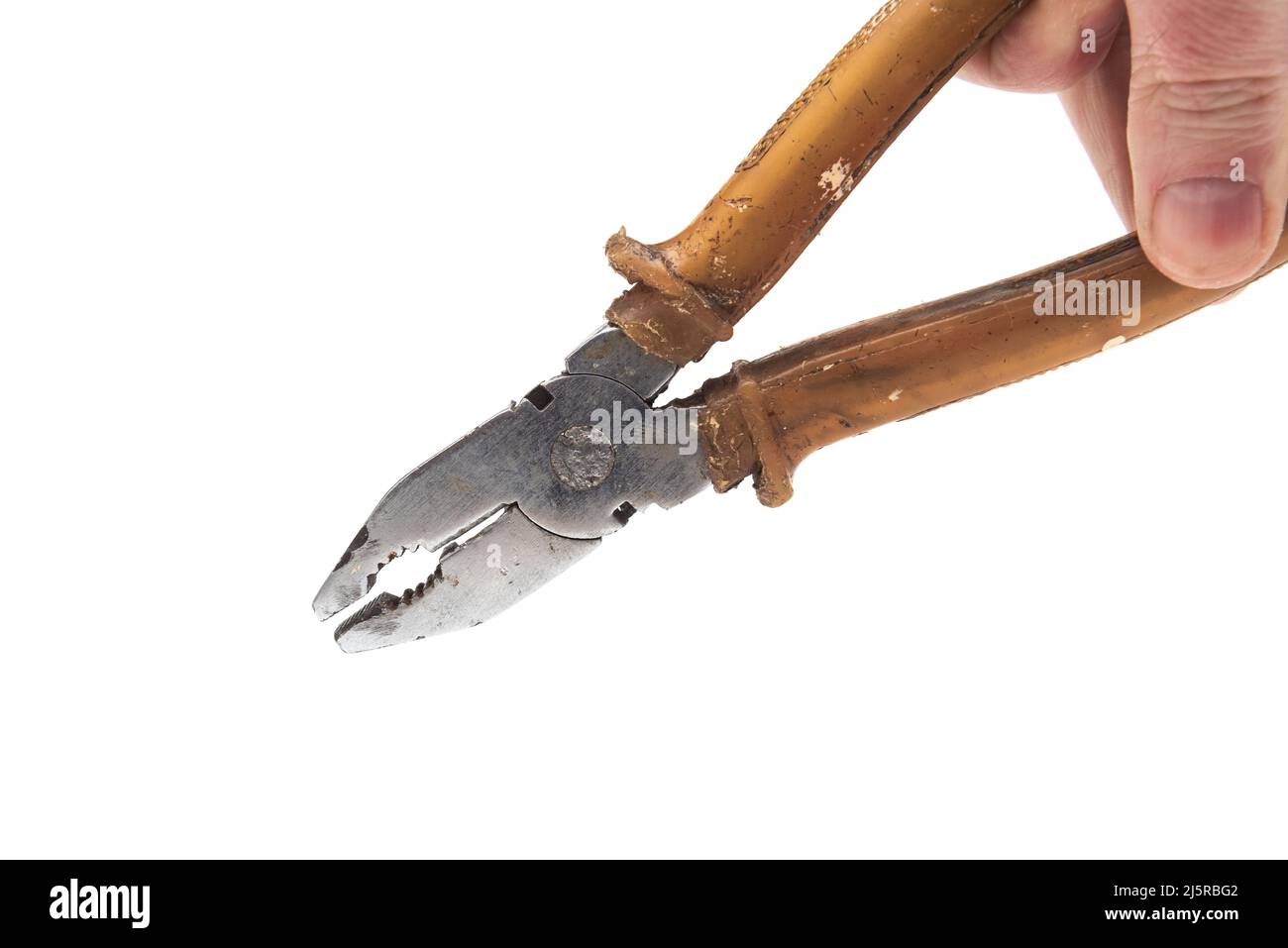 Old vintage pliers isolated on white background Stock Photo - Alamy