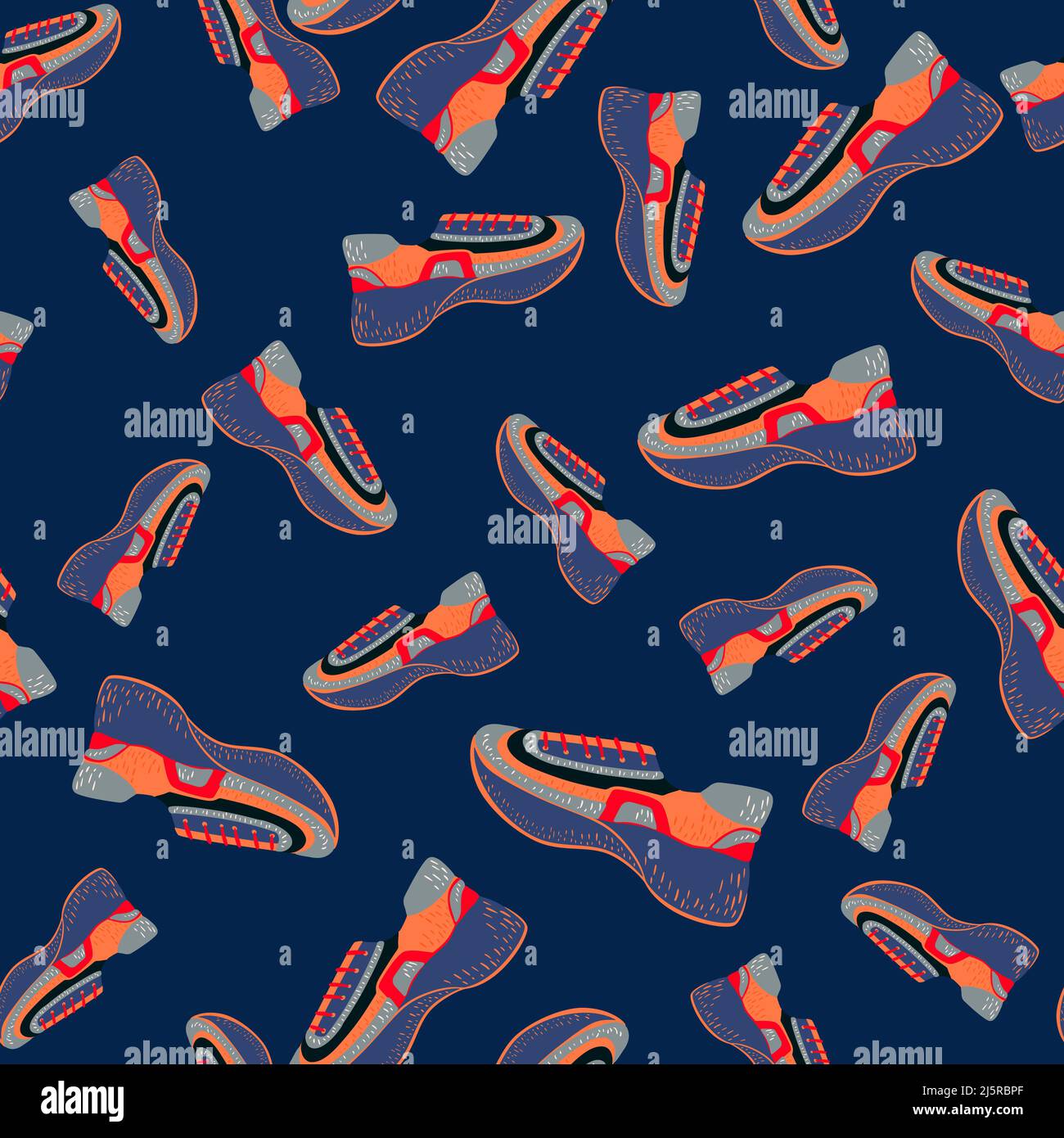 Seamless pattern with modern sneakers. Background with shoes for active ...