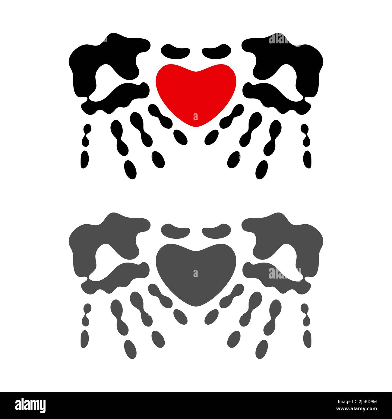 Heart symbol between palm prints, handprint, heart in hands. Isolated ...