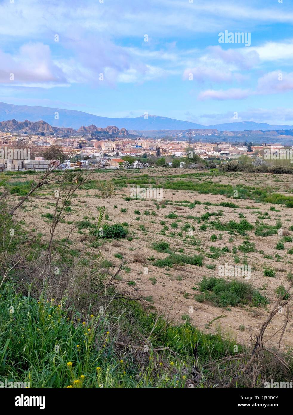 Purullena village in Granada province in springtime, you can see the ...