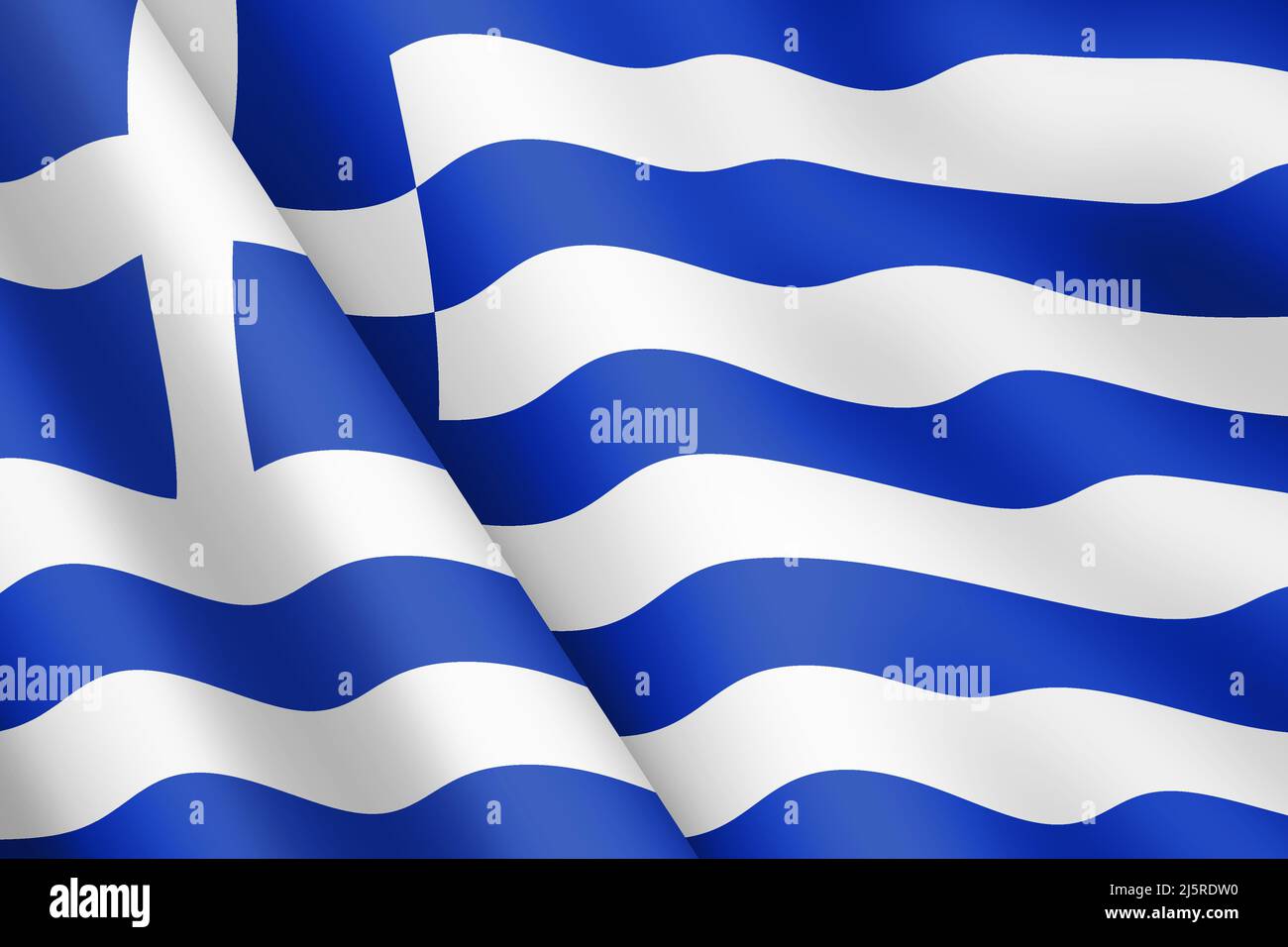 Greece waving flag 3d illustration wind ripple Stock Photo - Alamy
