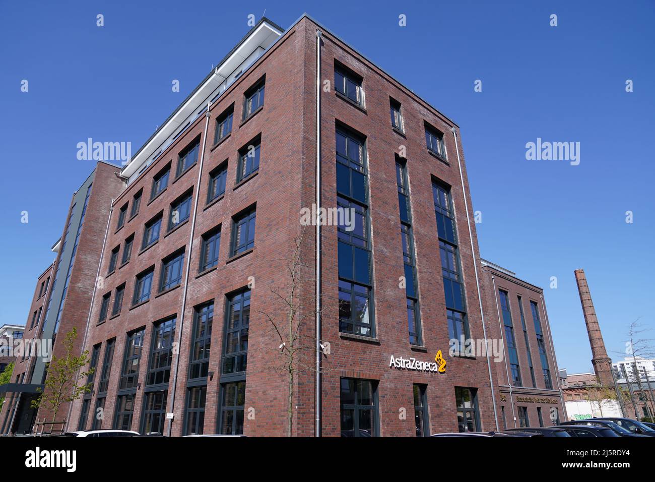 Hamburg, Germany. 25th Apr, 2022. View of the corporate logo of the ...