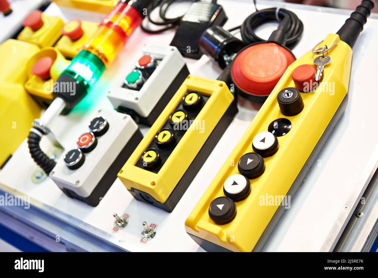 Push button control panels for electrical equipment Stock Photo - Alamy