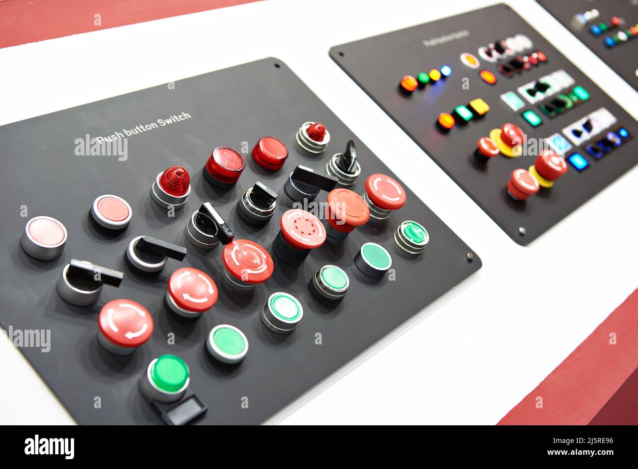 Buttons for control panel for electrical equipment Stock Photo - Alamy