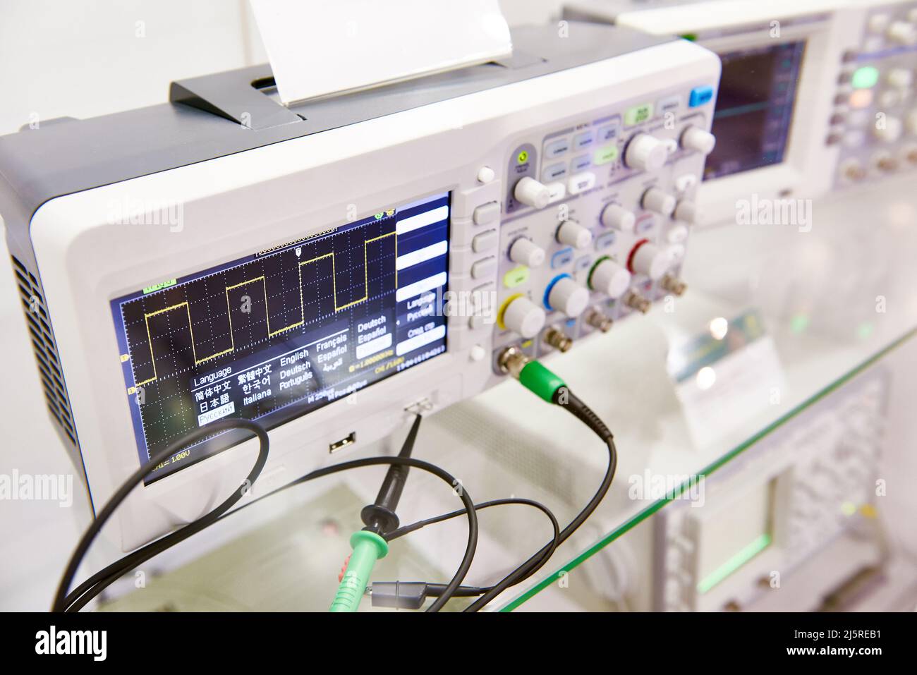 Modern digital oscilloscope in laboratory Stock Photo - Alamy