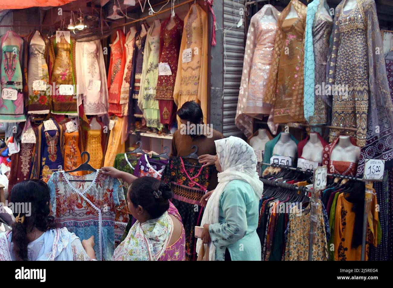 People are busy in Eid shopping ahead of Eid-ul-Fitar during the Holy ...