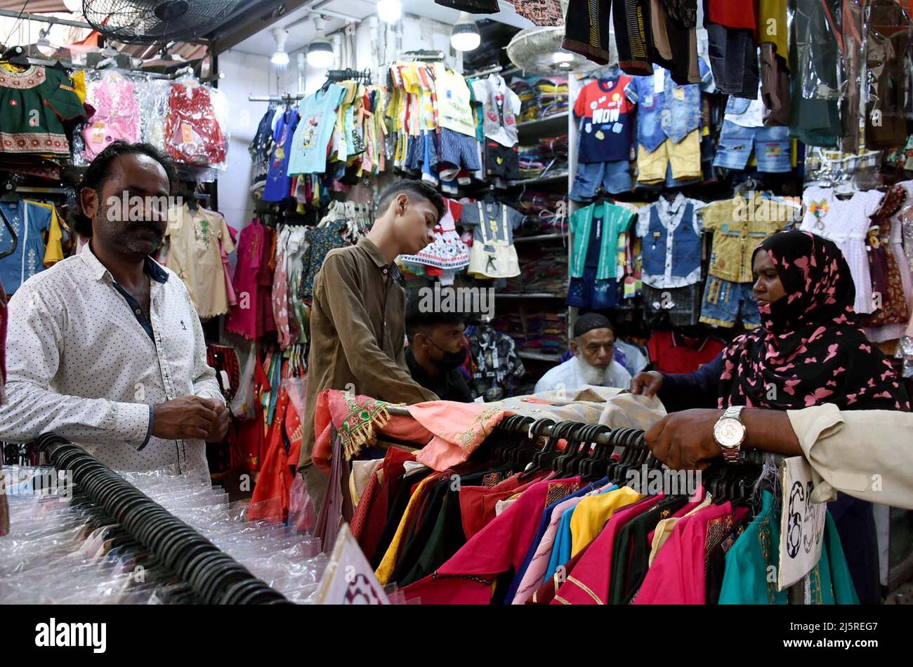People are busy in Eid shopping ahead of Eid-ul-Fitar during the Holy ...