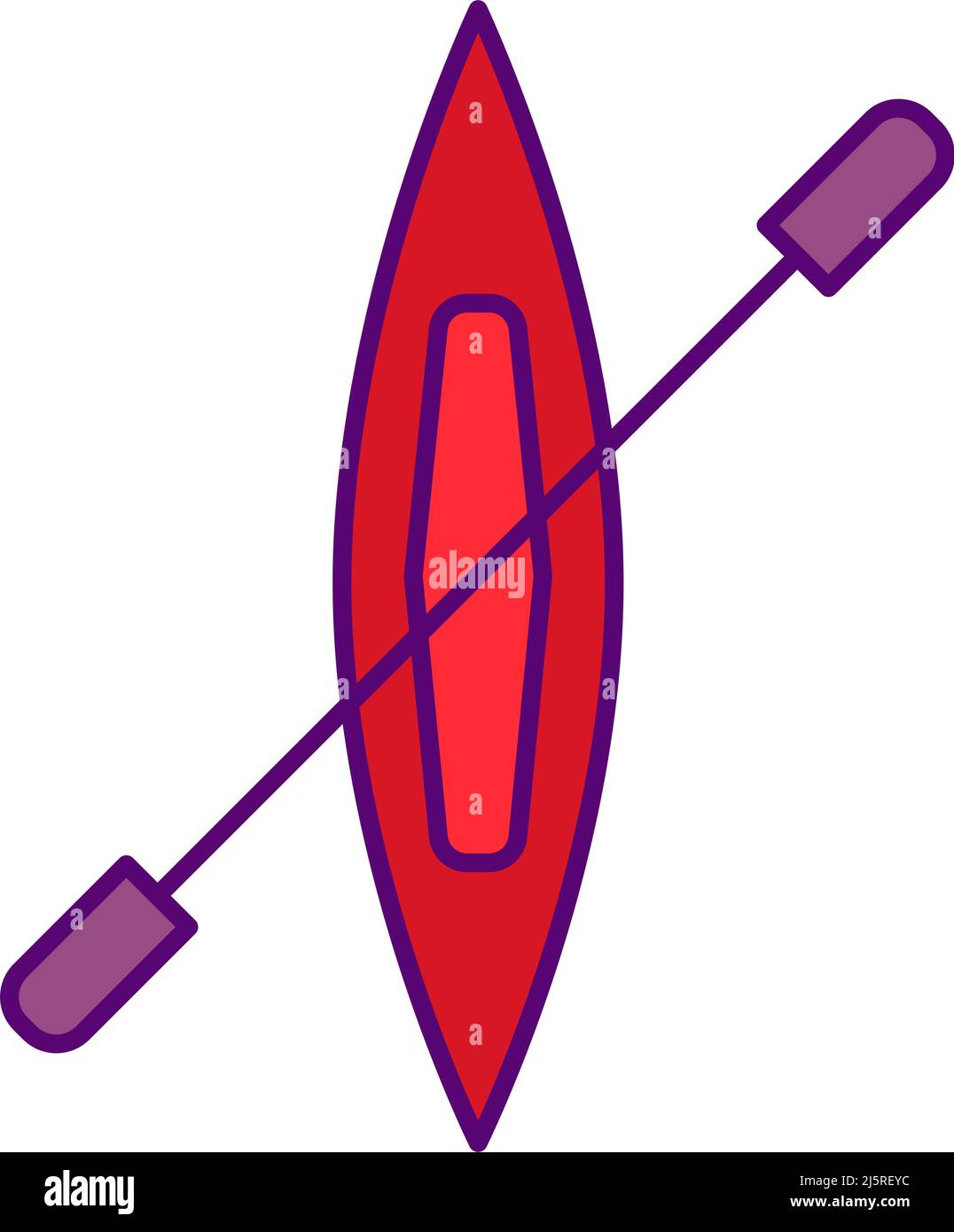 Boat vector icon, line canoe kayak illustration Stock Vector Image ...