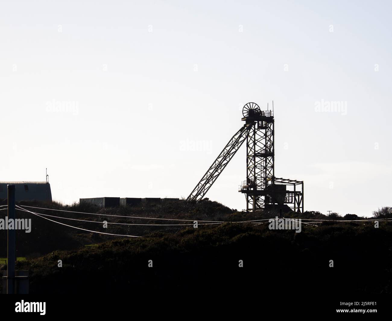 A pithead winding gear on Parys Mountain near Amlwch, once the world's ...