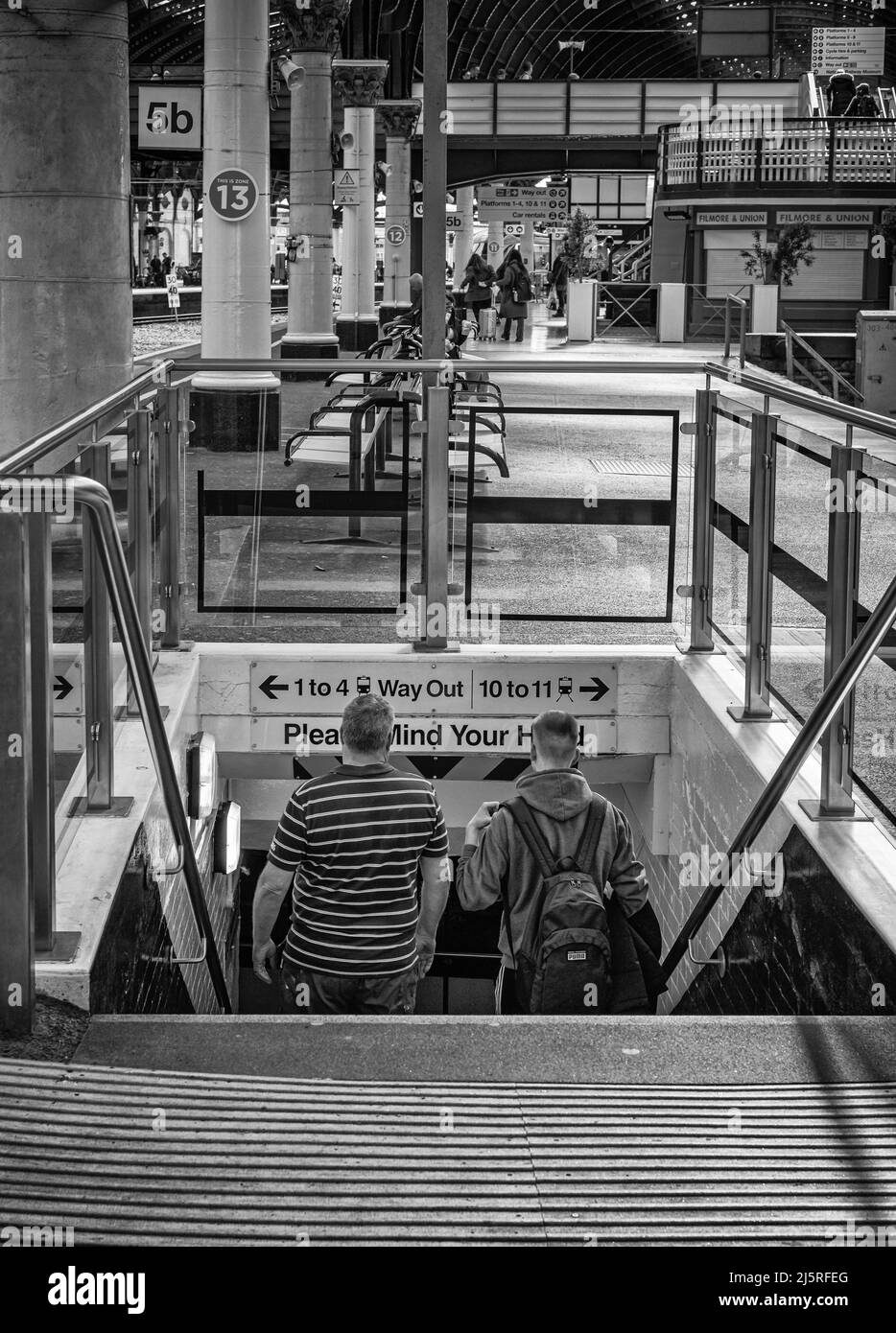 Train station signage Black and White Stock Photos & Images - Alamy