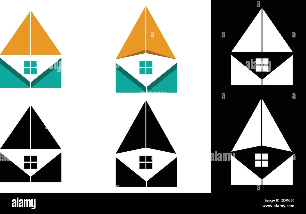 Paper Home Colorful modern home vector icon. modern house icon ...