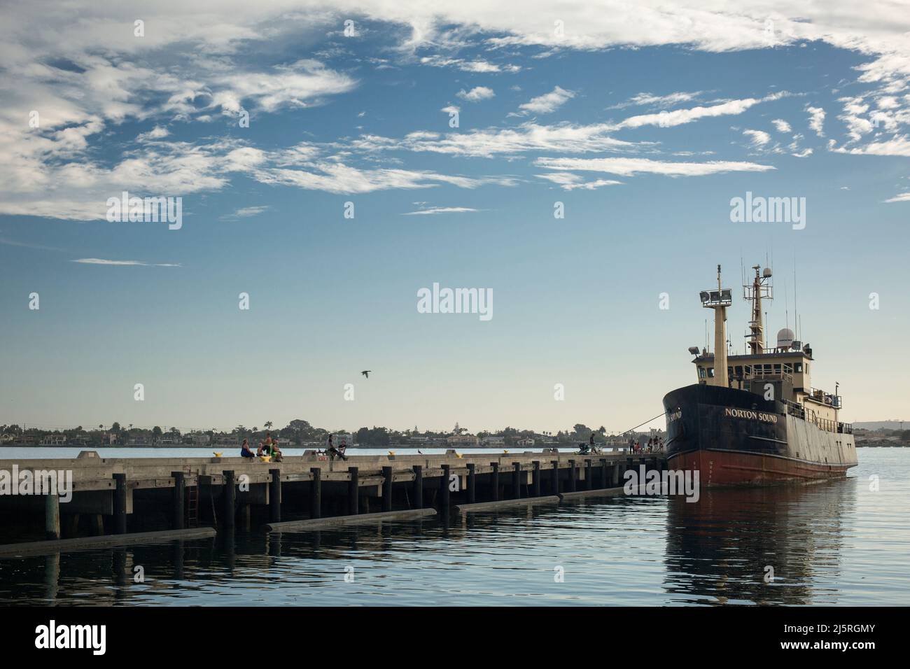 The antique North Sound fishing vessel, docked in North Bay, before ...