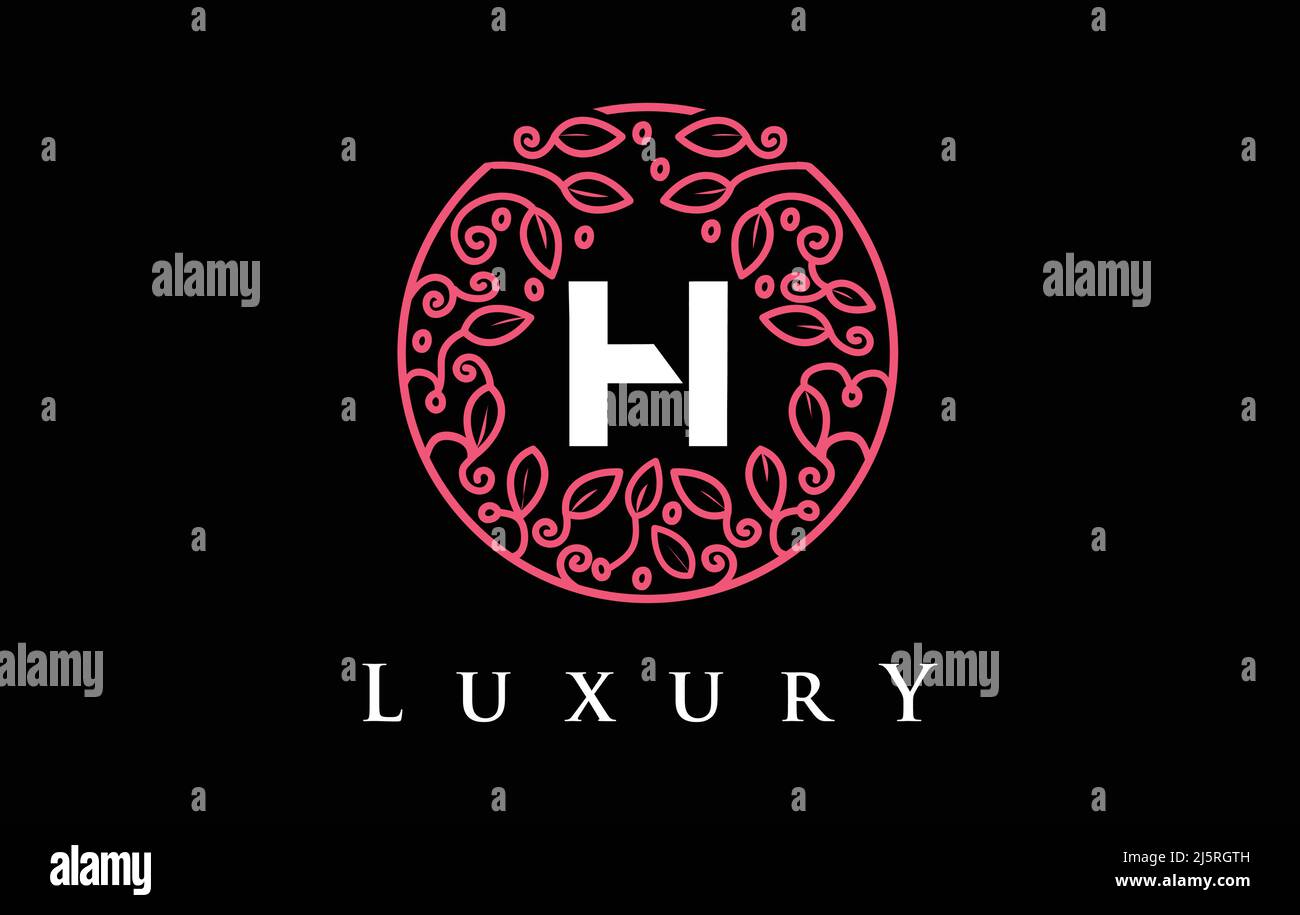 Purple H Letter Logo Luxury. Green Beauty Cosmetics Logo Monogram Stock ...