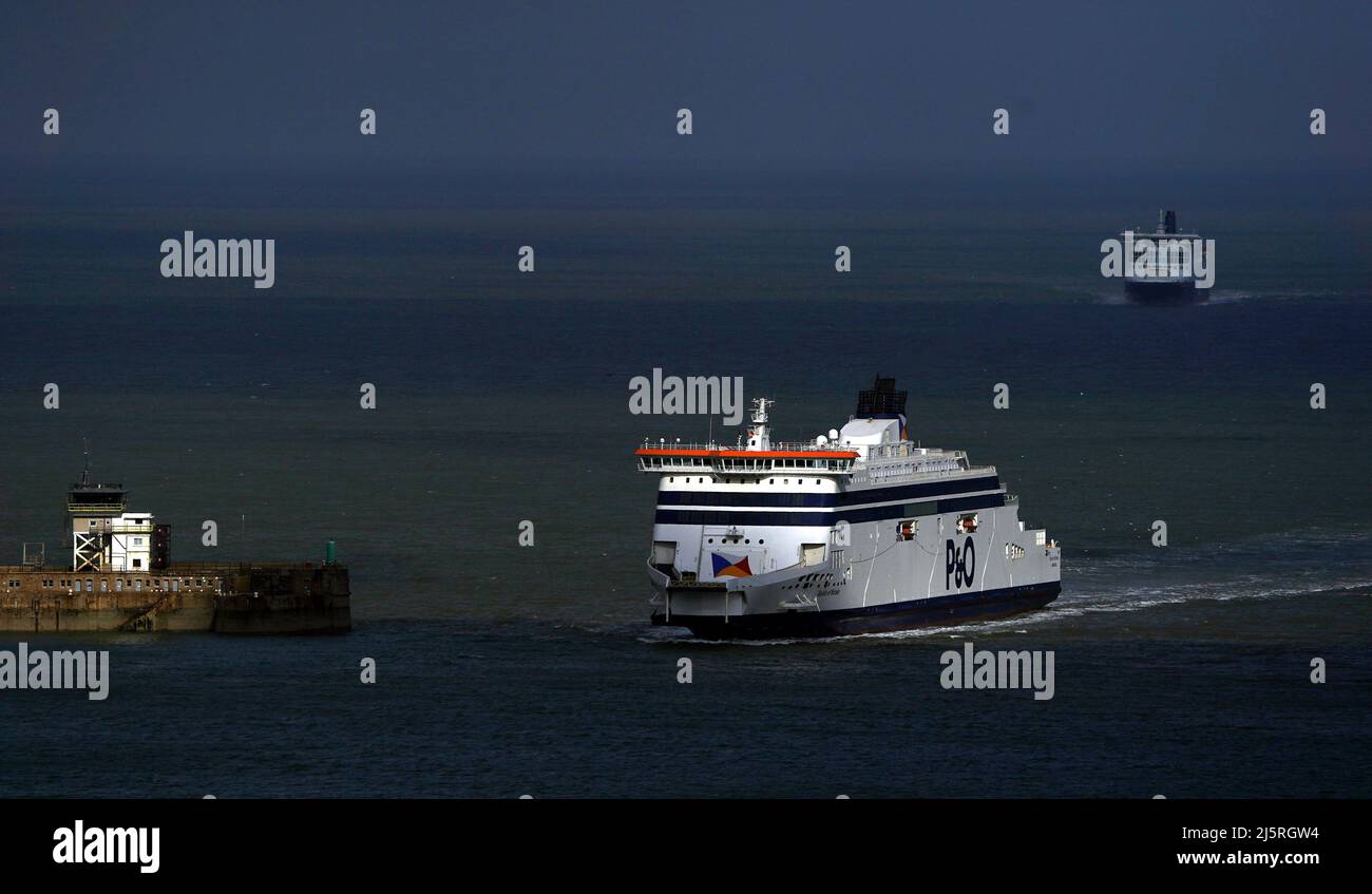 The P&O Ferries vessel Spirit of Britain arrives back at the Port of ...