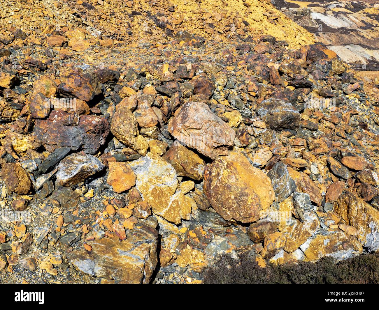 Old mine spoil onParys Mountain near Amlwch, once the world's largest ...
