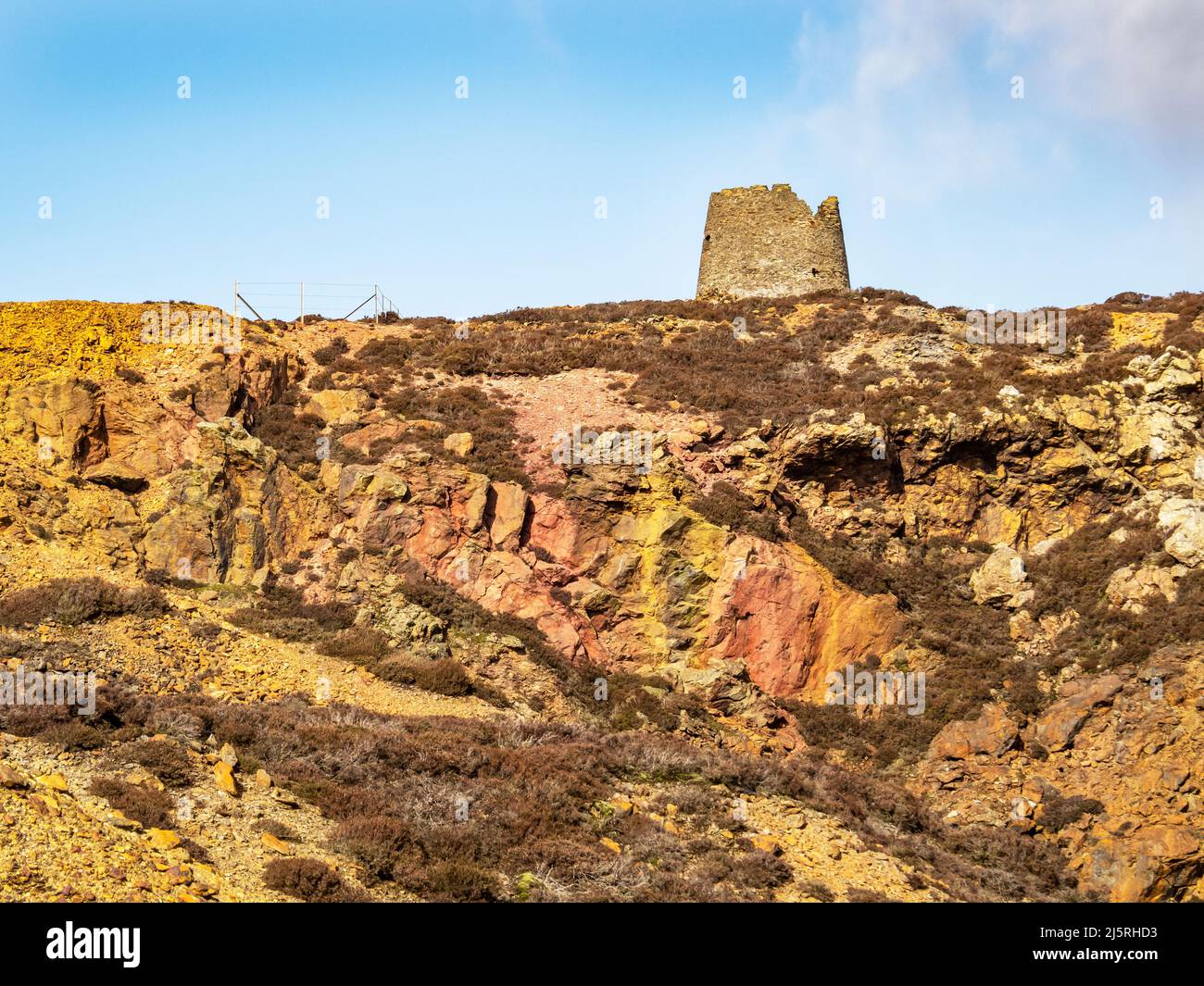 Parys Mountain near Amlwch, once the world's largest copper mine Stock ...