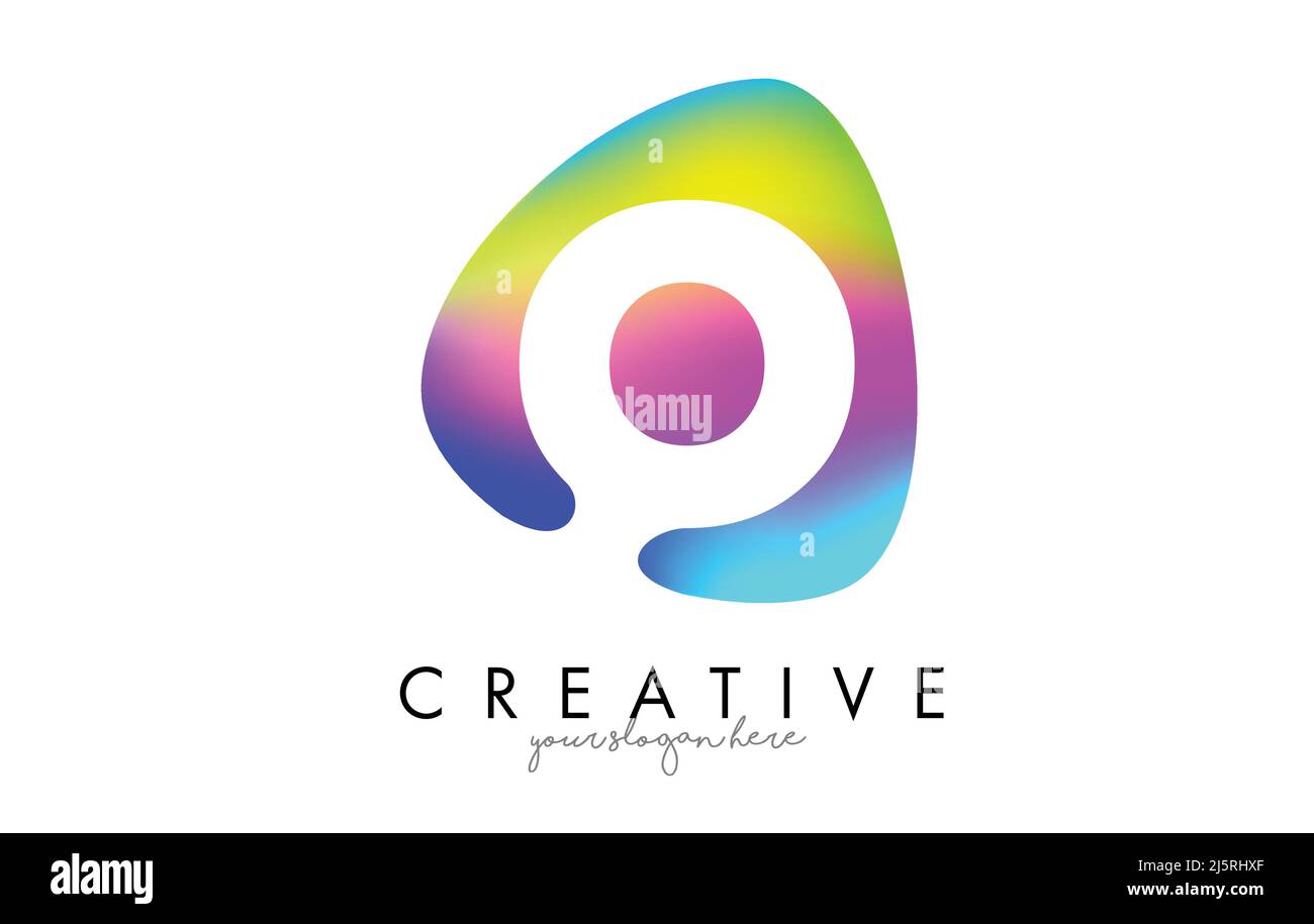 Colorful Rainbow O Letter Logo Design with Oval Shape Vector ...