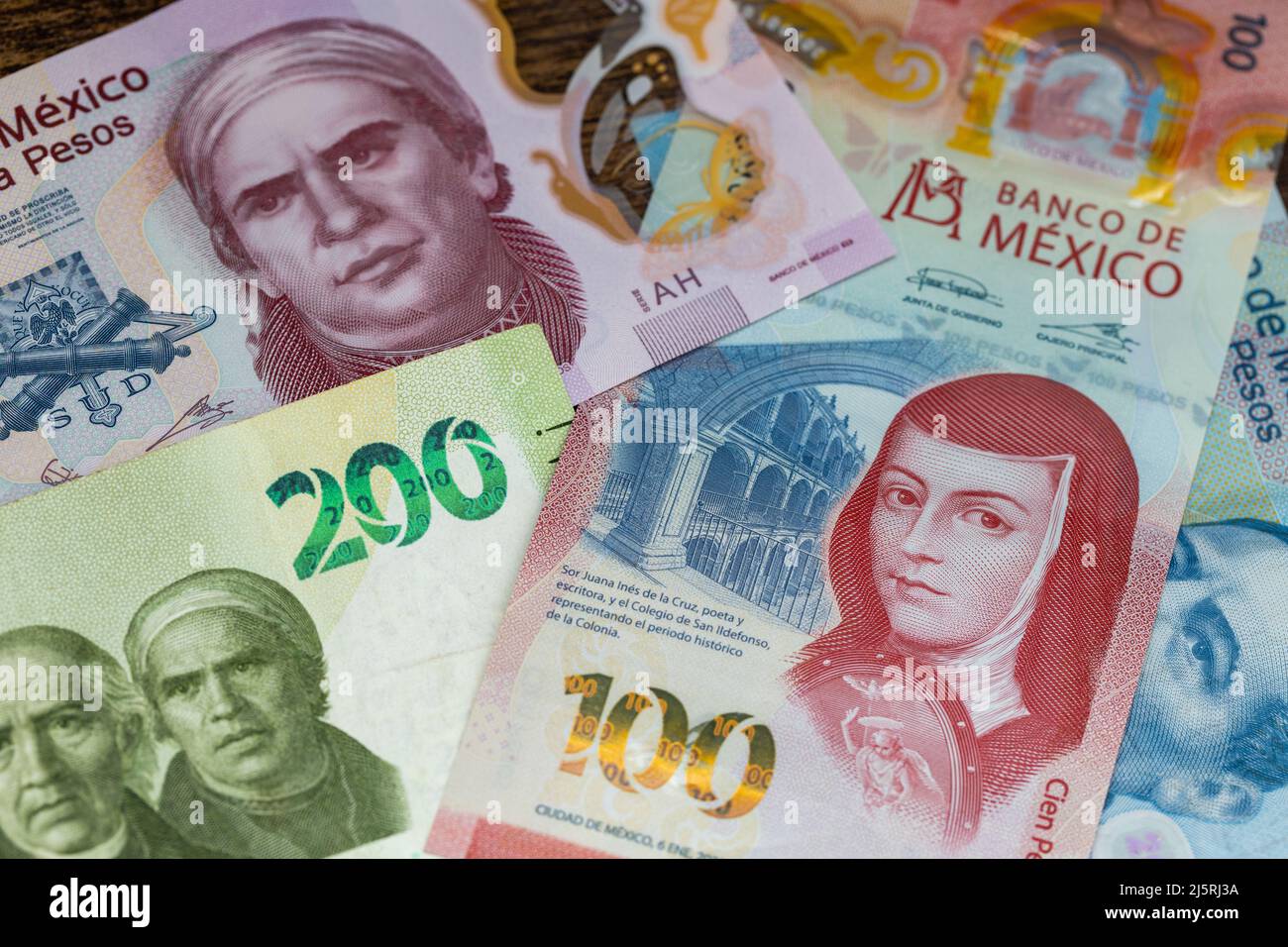 Mexican pesos, Paper banknotes of various denominations Stock Photo - Alamy