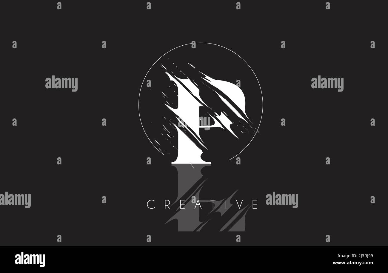 White P Letter Logo with Vintage Grundge Cut Design. Destroyed Drawing ...