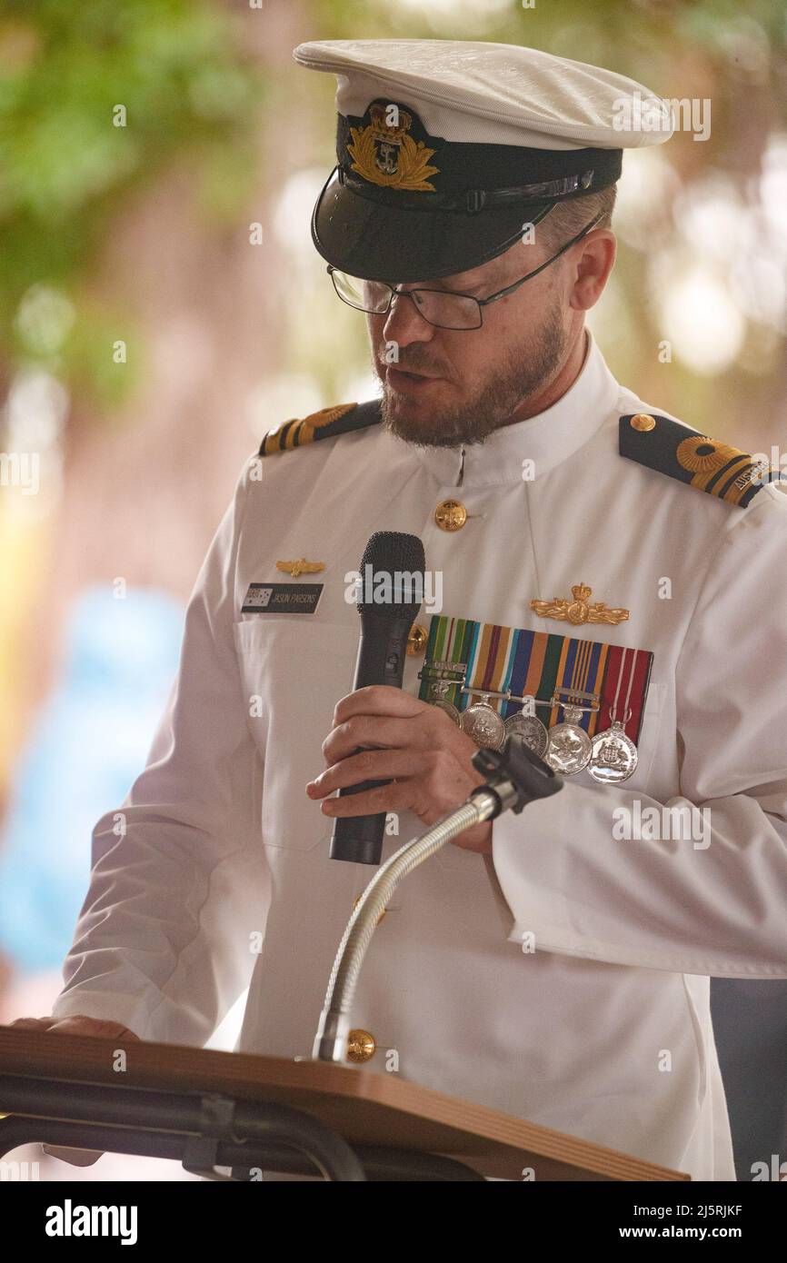Brisbane, Australia. 25th Apr, 2022. Lieutenant Commander Jason Parsons ...
