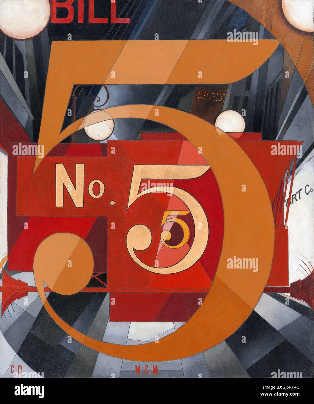 Art by Charles Demuth - I Saw the Figure 5 in Gold (1928) Precisionism ...