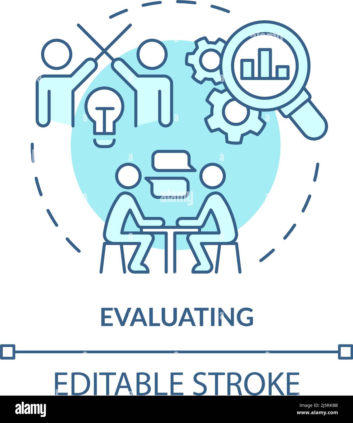 Evaluating turquoise concept icon Stock Vector Image & Art - Alamy