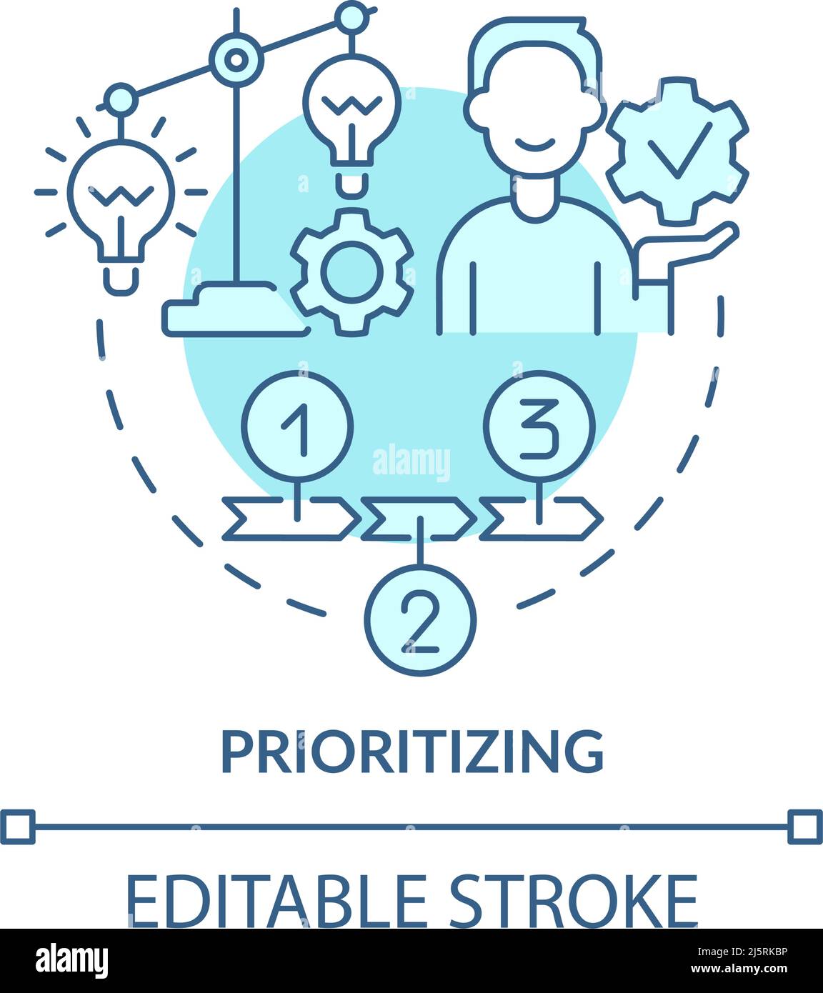 Prioritizing turquoise concept icon Stock Vector Image & Art - Alamy