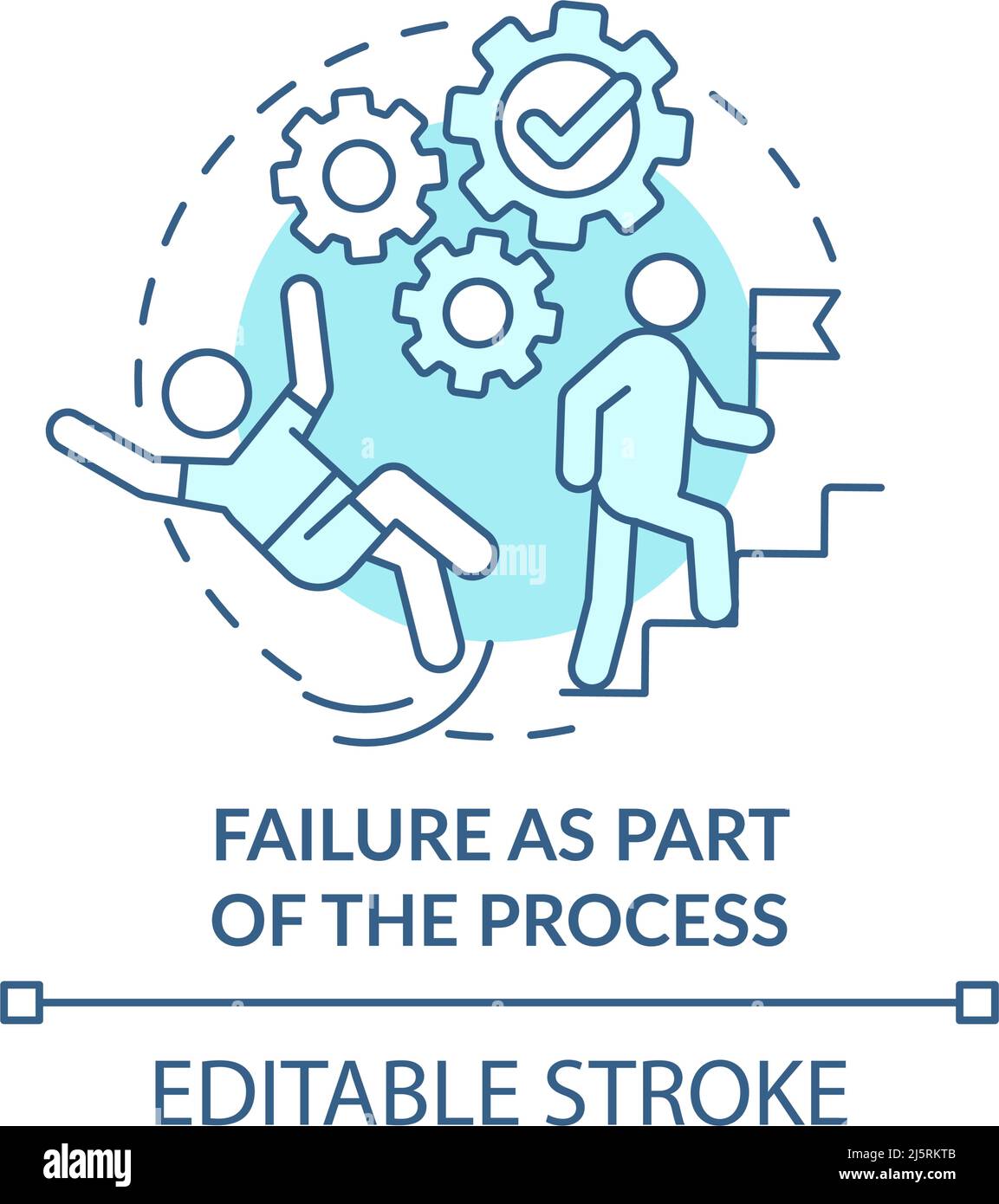 Failure as part of process turquoise concept icon Stock Vector Image ...